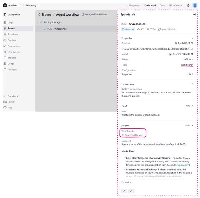 Tracing with Agents SDK | Aurelio AI