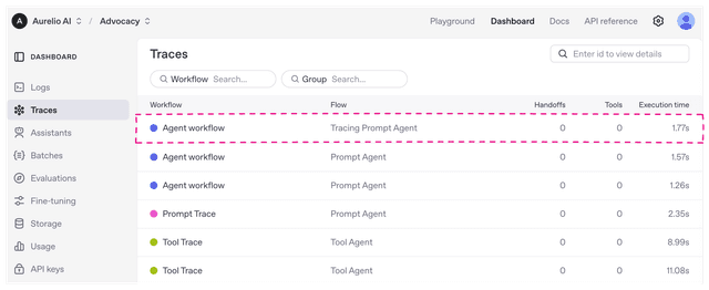 Tracing with Agents SDK | Aurelio AI